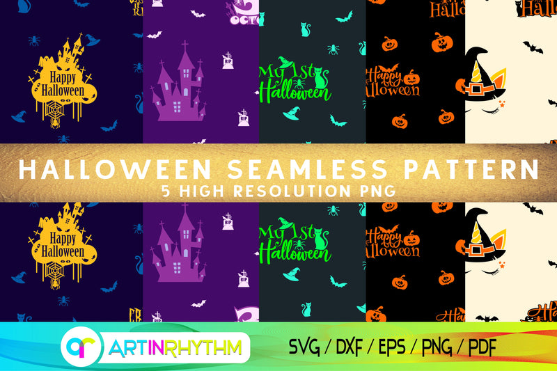 Halloween seamless pattern digital paper - So Fontsy