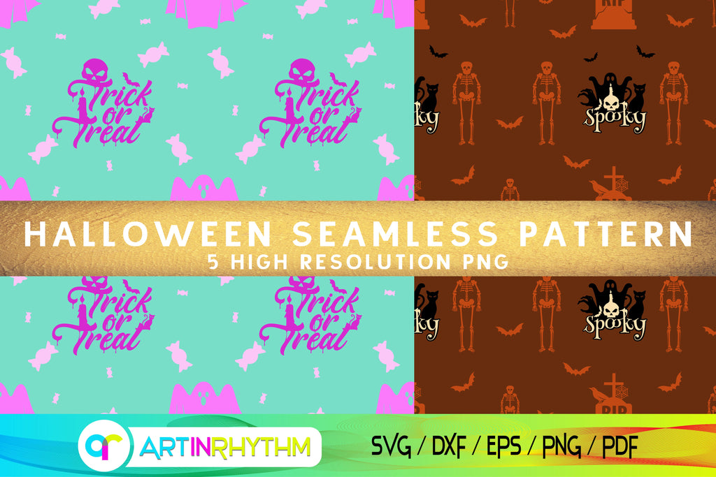 Halloween seamless pattern digital paper - So Fontsy