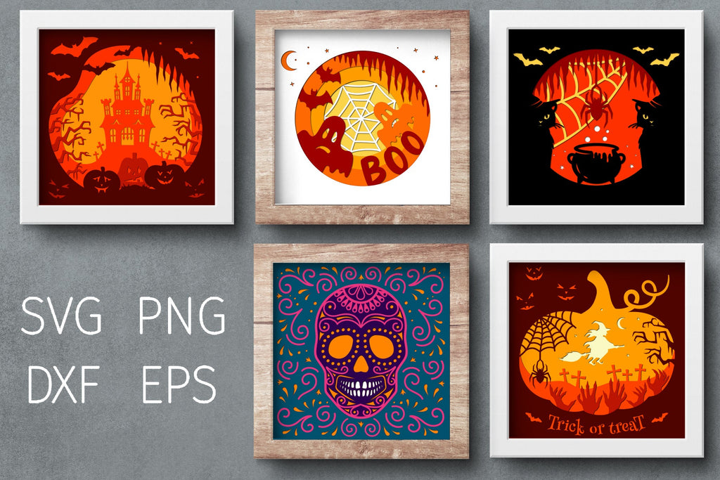 Halloween shadow box bundle, 3d layered shadow box svg - So Fontsy