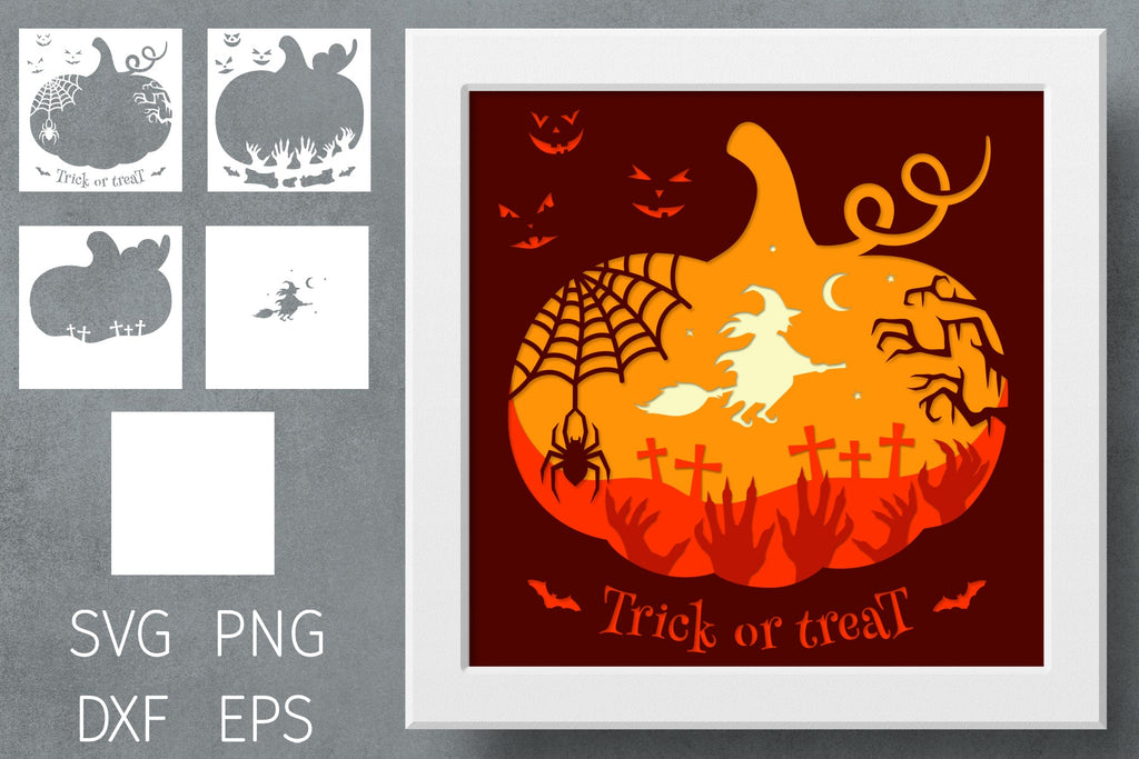Halloween shadow box bundle, 3d layered shadow box svg - So Fontsy
