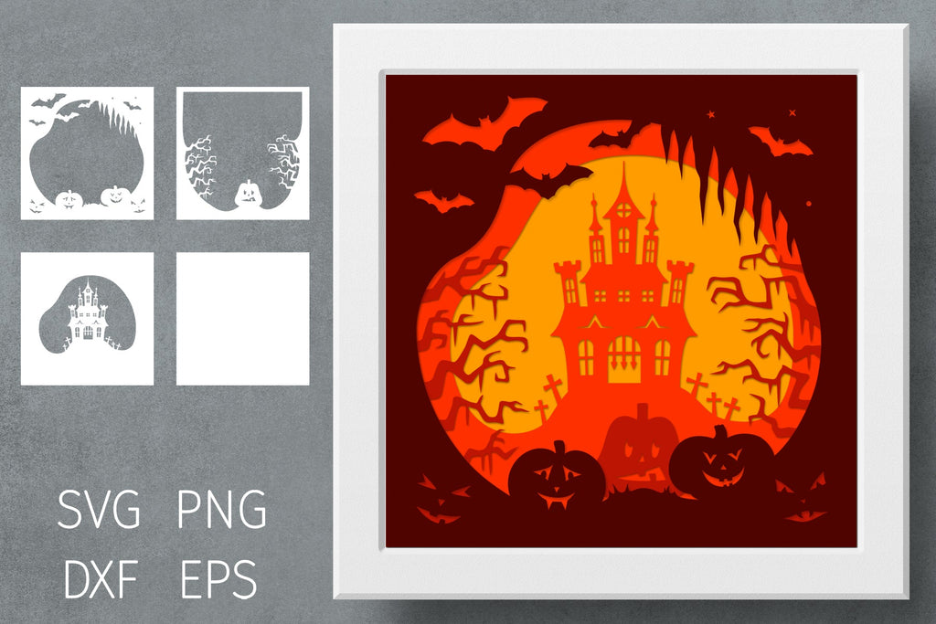Halloween shadow box bundle, 3d layered shadow box svg - So Fontsy