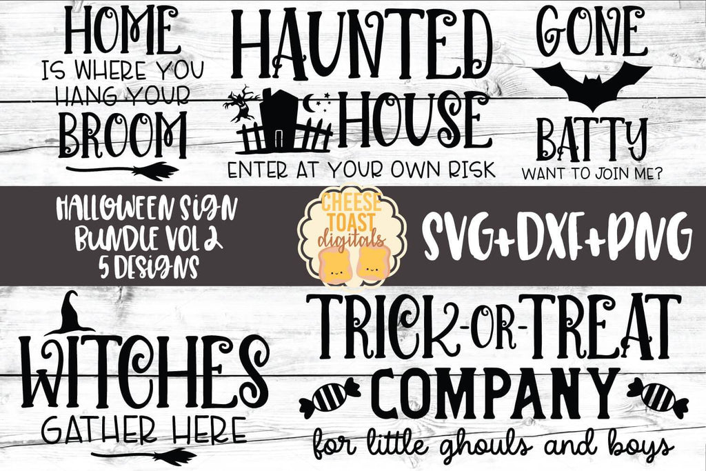 Halloween Sign Bundle Vol 2 - Fall SVG PNG DXF Cut Files - So Fontsy