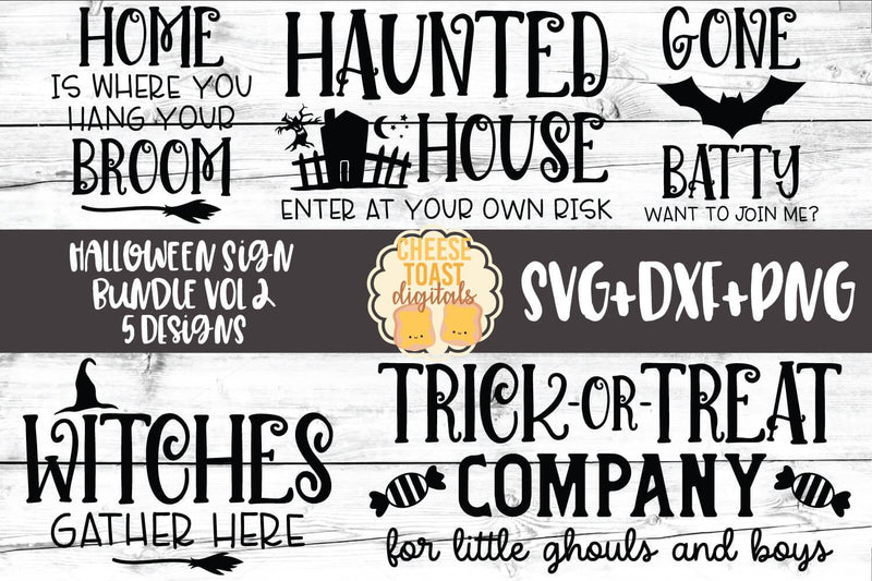 Halloween Sign Bundle Vol 2 - Fall SVG PNG DXF Cut Files - So Fontsy