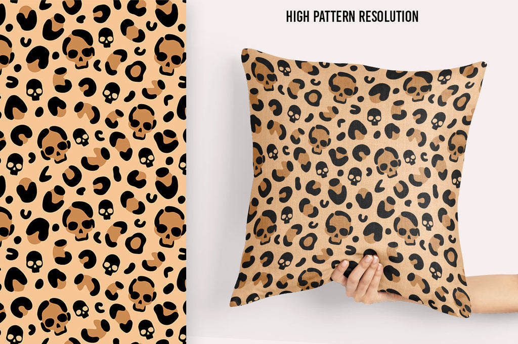 Halloween, Skull leopard print, Leopard Pattern Svg, Skull - So Fontsy