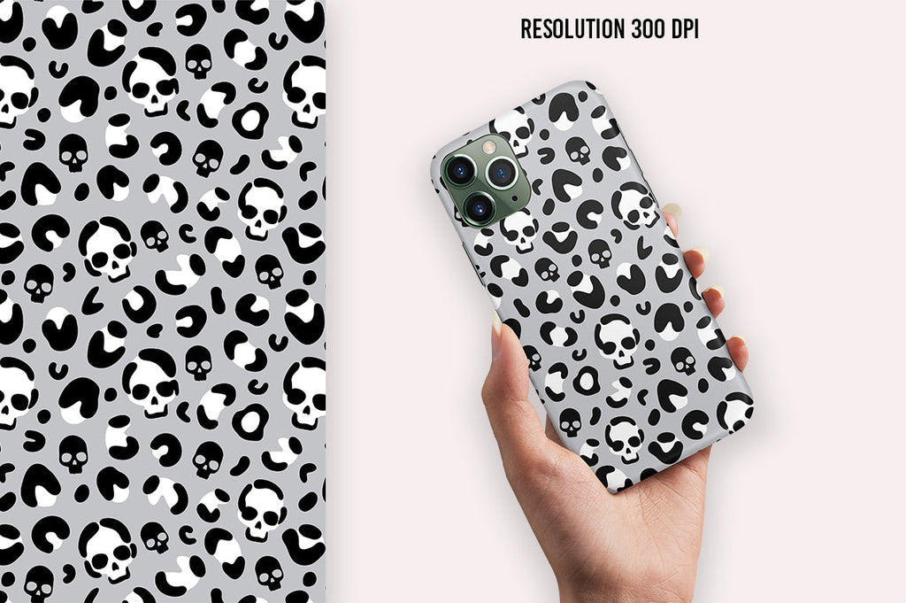 Halloween, Skull leopard print, Leopard Pattern Svg, Skull - So Fontsy