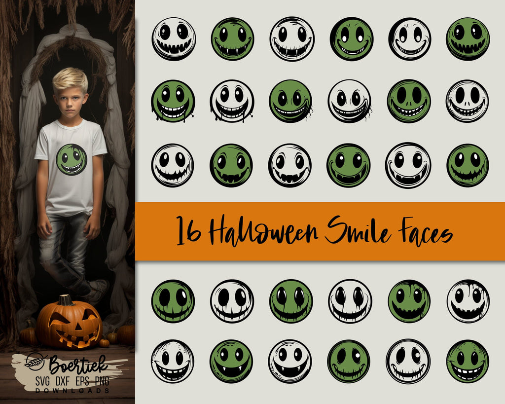 Halloween Smile Faces, SVG files - So Fontsy