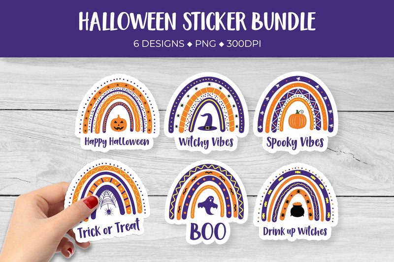 Halloween sticker bundle. Cute Halloween stickers printable. - So Fontsy