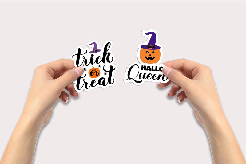 Halloween sticker bundle. Halloween quote stickers printable - So Fontsy