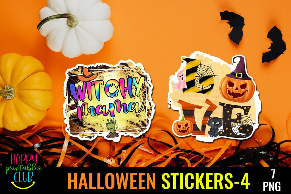 Halloween Stickers Printable 4- Stickers for Halloween - So Fontsy