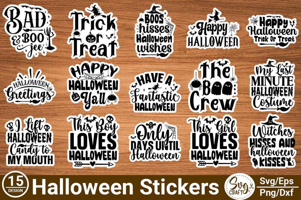 Halloween Stickers SVG Bundle. Halloween SVG, Halloween Boo Circuit ...