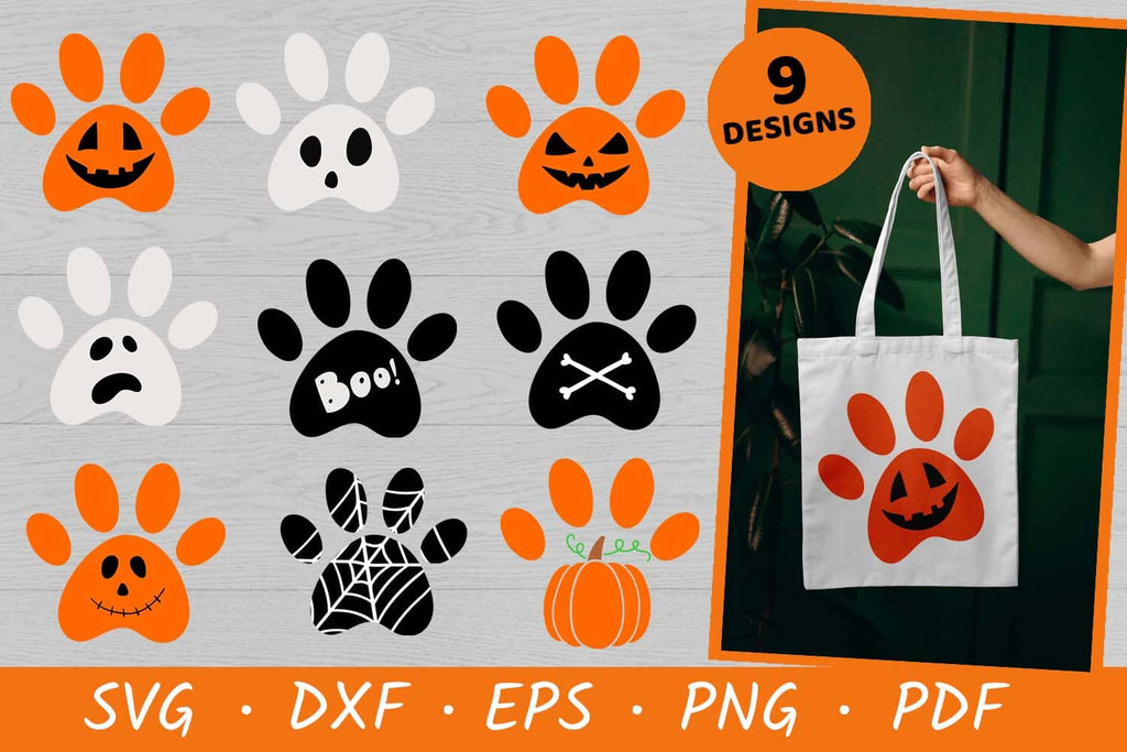 Halloween SVG | Paw Print SVG Bundle - So Fontsy