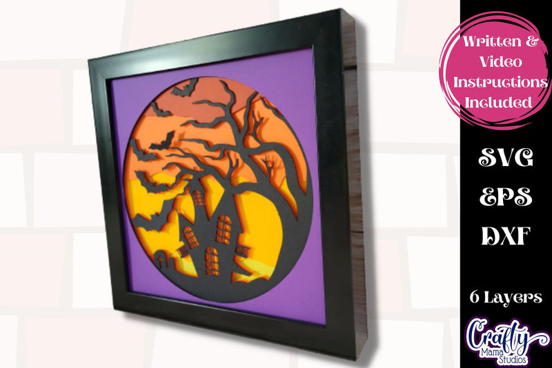 Halloween Svg Shadow Box, 3D Layered Halloween Silhouettes - So Fontsy