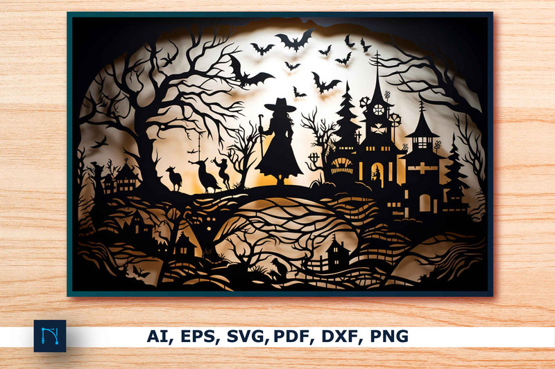 Halloween-themed laser cut file in SVG - So Fontsy