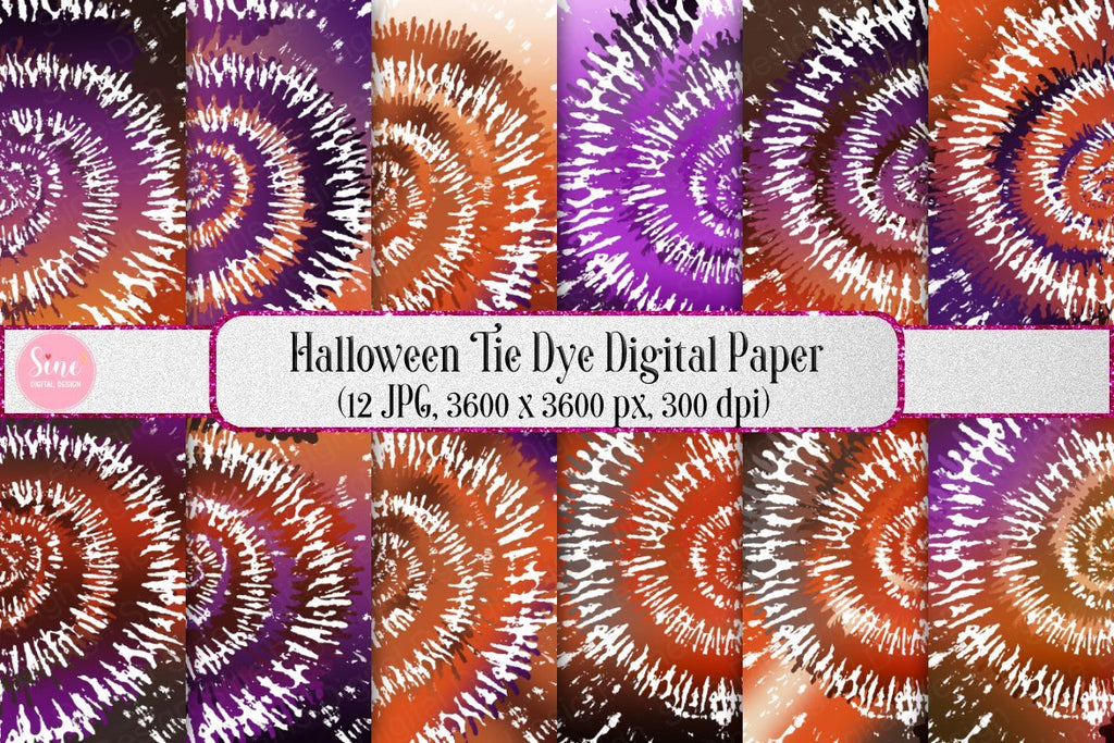 Halloween Tie Dye Digital Papers Backgrounds - So Fontsy