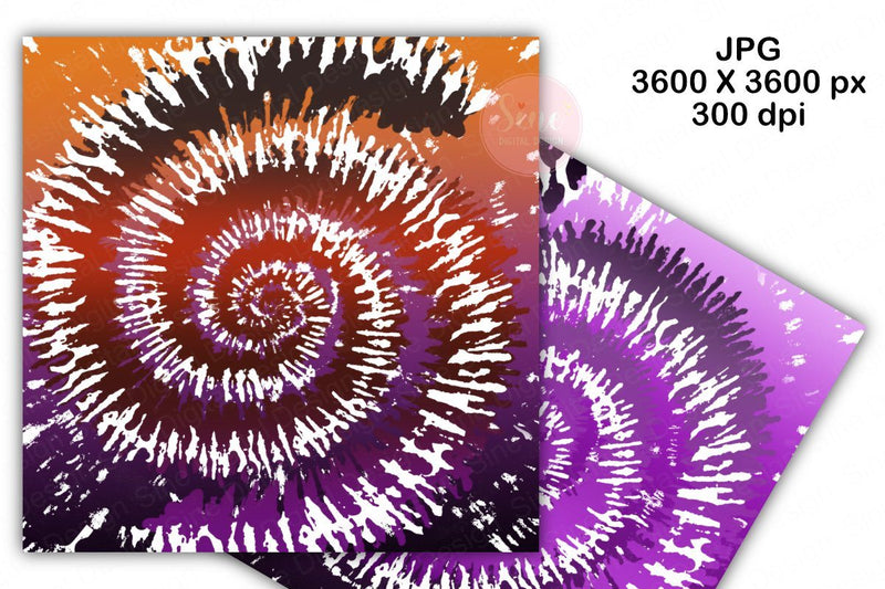 Halloween Tie Dye Digital Papers Backgrounds - So Fontsy