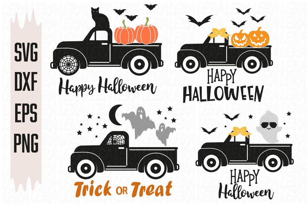 Halloween Truck Svg, Scary Pumpkin Truck Svg, Fall Truck Svg - So Fontsy