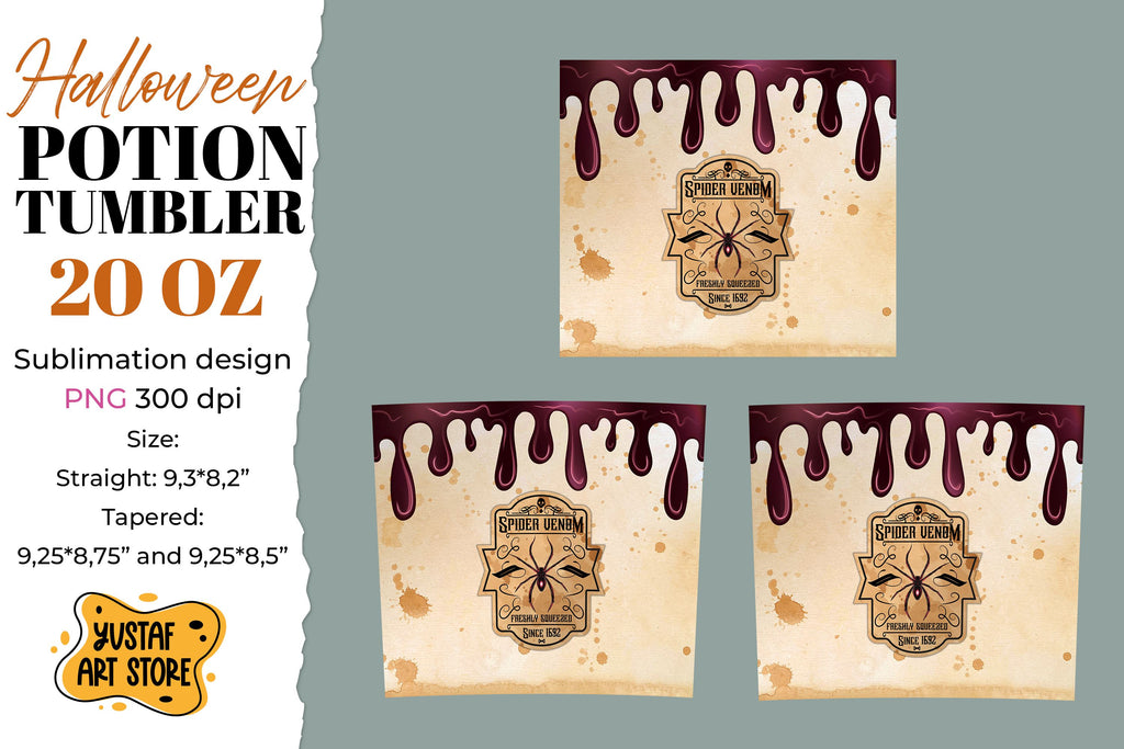Halloween tumbler sublimation. Spider Venom Label design - So Fontsy