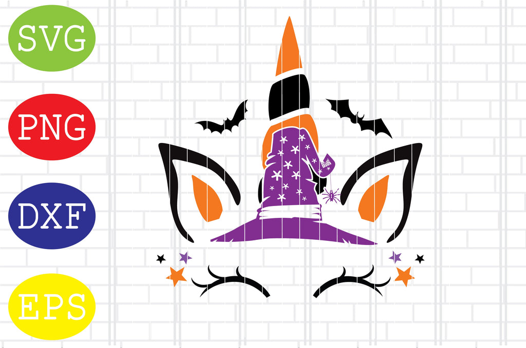 Halloween Unicorn Face Svg, Halloween Unicorn Svg, Spooky Svg, Cauldron ...