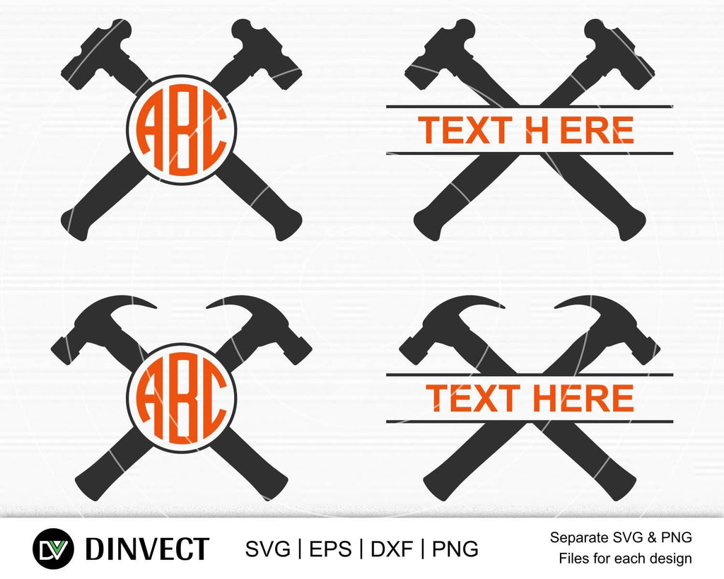 Hammer SVG, Hammer SVG Bundle, Hammer split monogram svg, Hammer ...