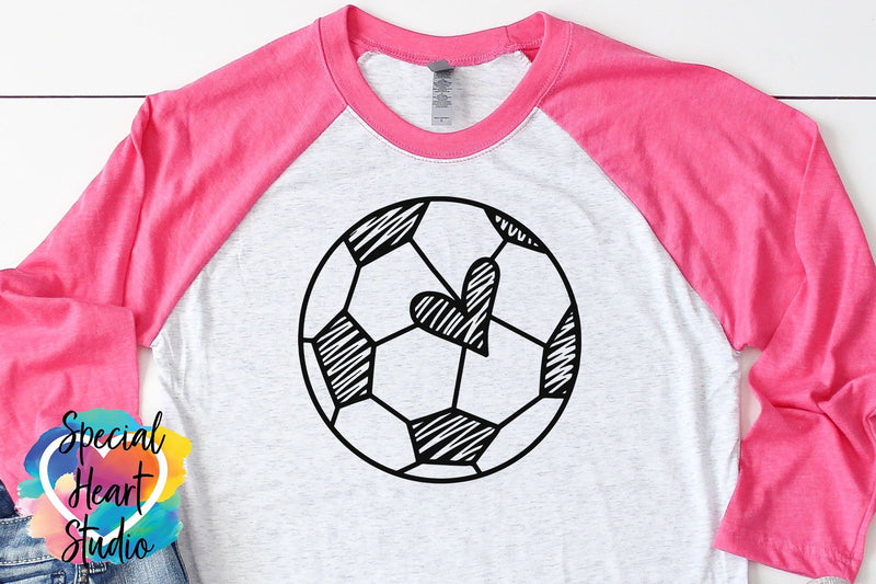 Hand drawn Heart Soccer Ball - So Fontsy