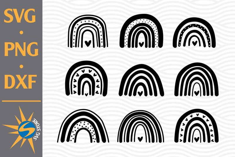 Hand Drawn Rainbow SVG, PNG, DXF Digital Files Include - So Fontsy