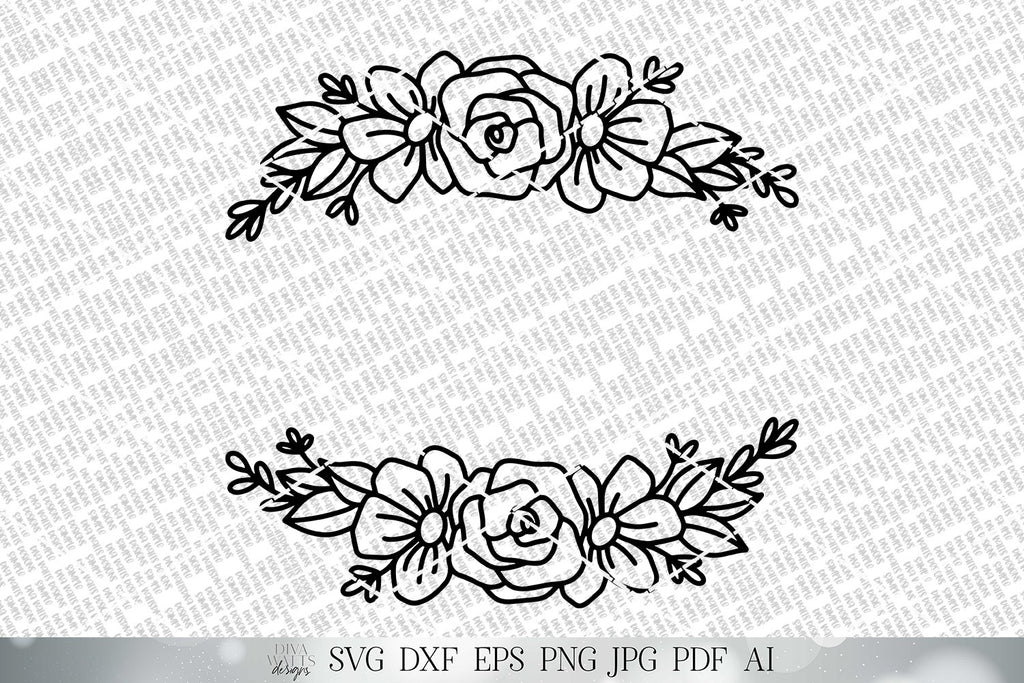 Hand Drawn Rose Frame SVG | Farmhouse Roses SVG | Farmhouse Floral SVG ...