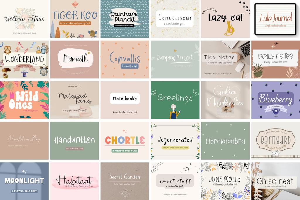 Hand-Lettered Bundle 100+ Fonts Included - So Fontsy