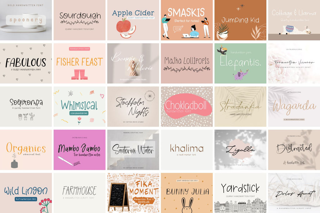 Hand-Lettered Bundle 100+ Fonts Included - So Fontsy