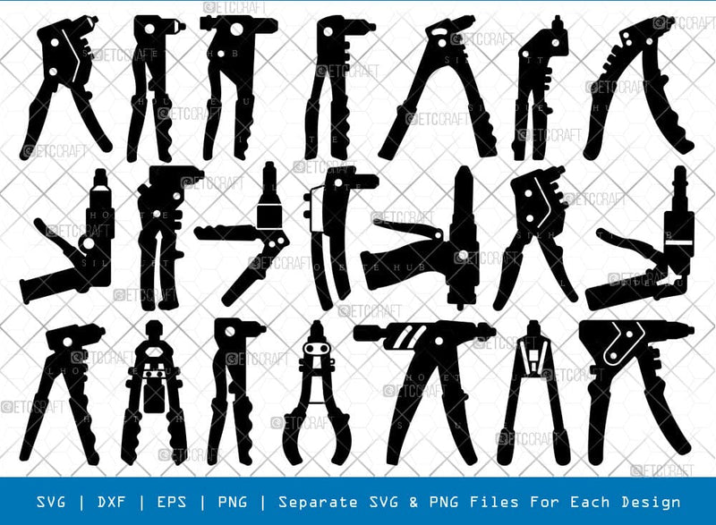 Hand Riveter Silhouette, Riveter SVG, Tools Svg, Hand Riveter Vector ...
