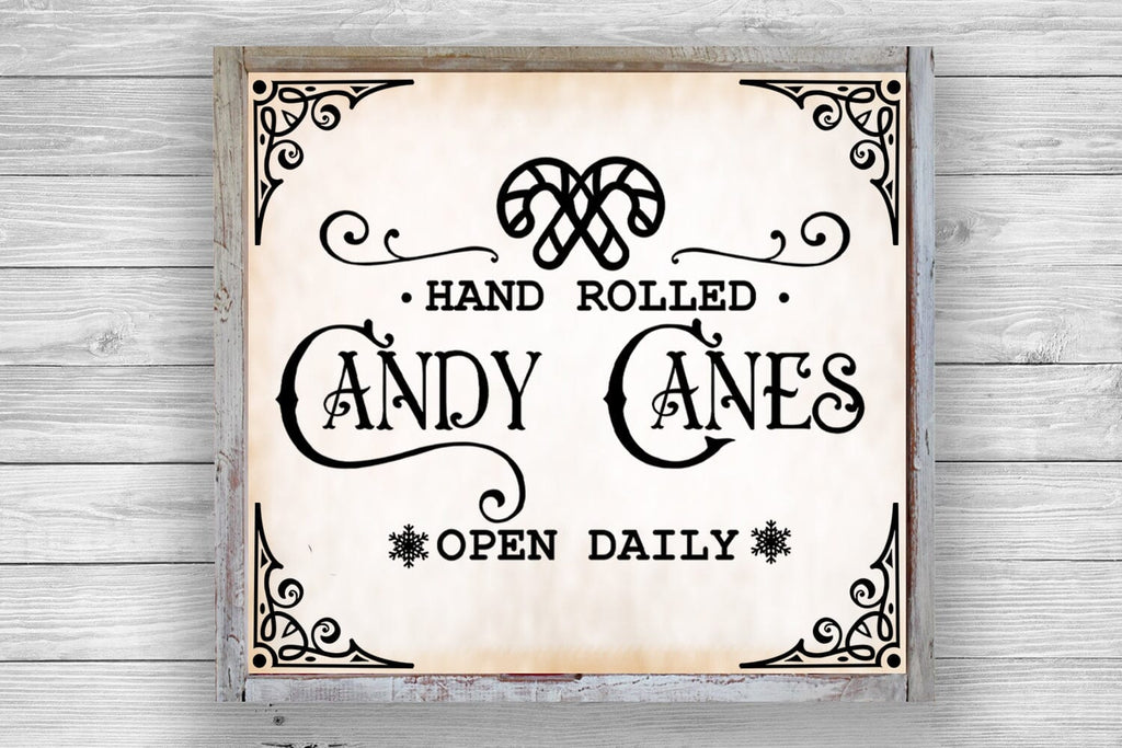 Hand Rolled Candy Canes SVG I Farmhouse Christmas Sign SVG - So Fontsy