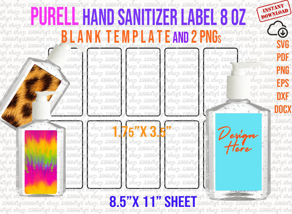 Hand Sanitizer Label Template, Hand Sanitizer Labels 8oz Svg, Hand ...