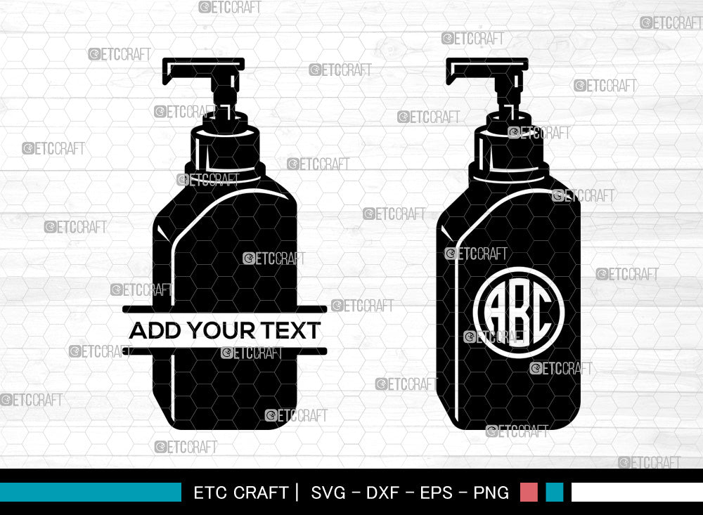 Hand Sanitizer Monogram SVG, Hand Sanitizer SVG, Split Monogram Svg ...