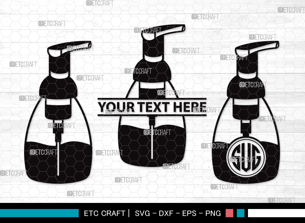 Hand Sanitizer Monogram SVG | Sanitizer Svg | Sanitizer Bottle Svg ...