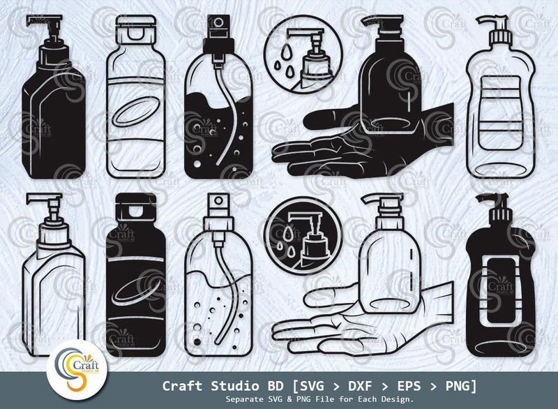 Hand Sanitizer Silhouette, Hand Sanitizer SVG, Sanitizer Bottle Svg ...