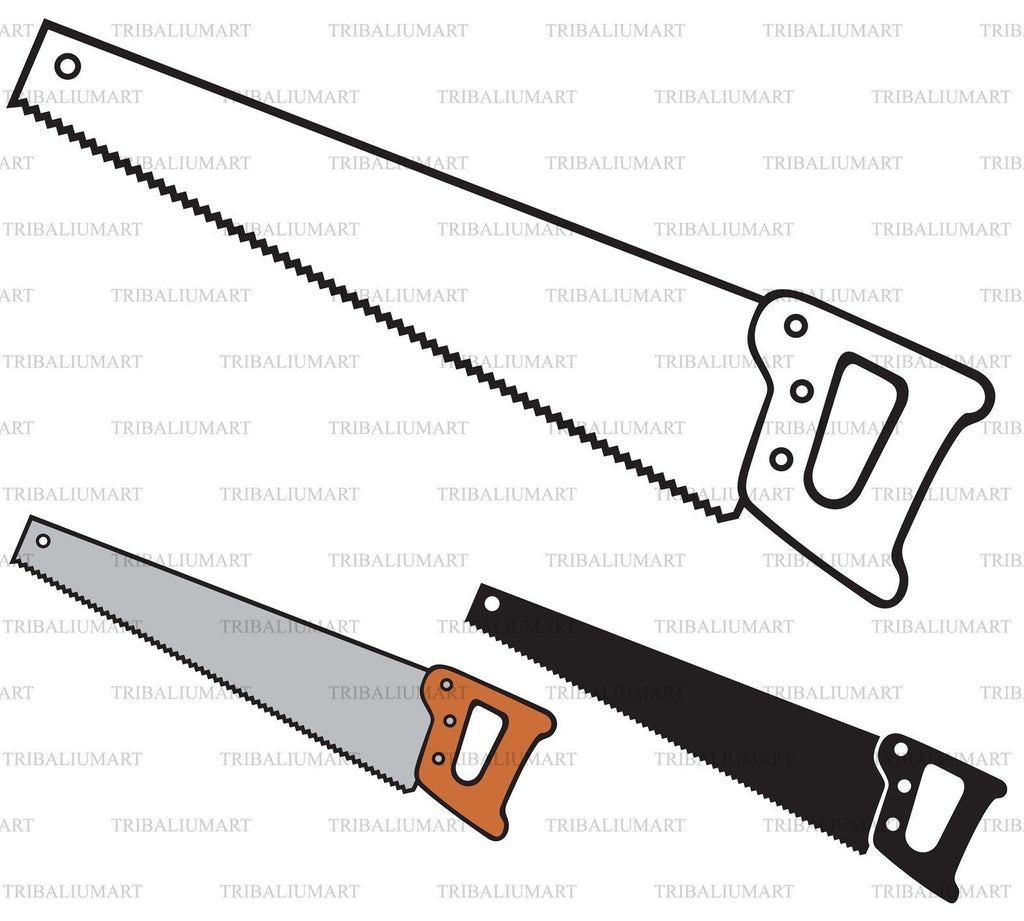 Hand saw. Cut files for Cricut. Clip Art (eps, svg, pdf, png, dxf, jpeg ...