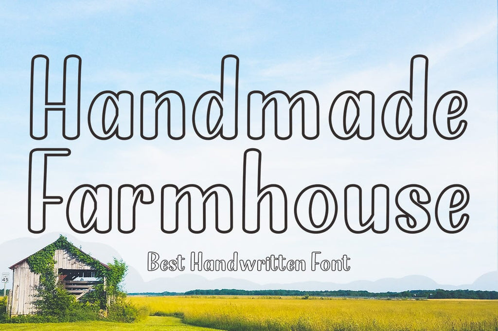 Handmade Farmhouse Outline - So Fontsy