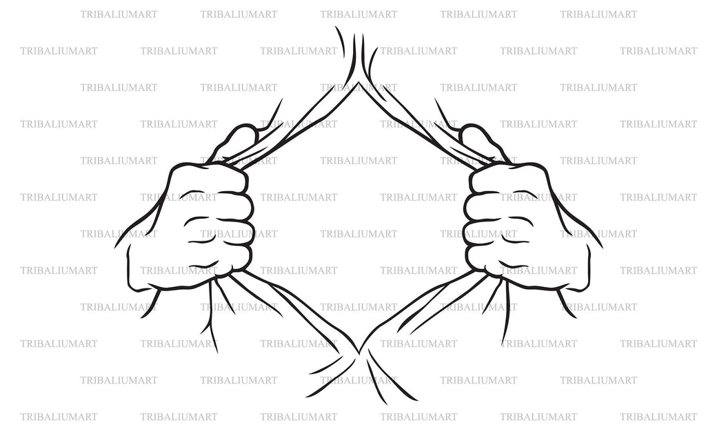 Hands Tearing Surface. Cut files for Cricut. Clip Art silhouette (eps ...