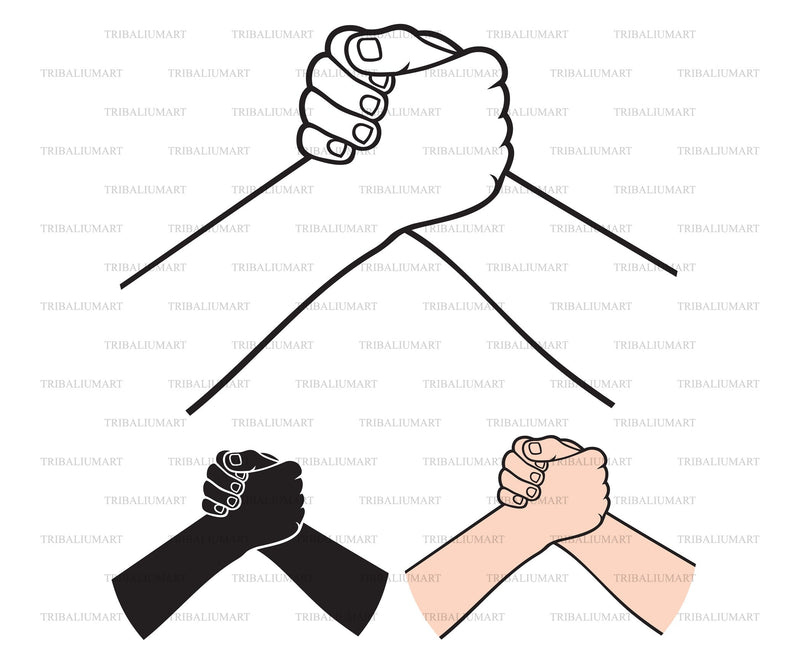 Handshake. Cut files for Cricut. Clip Art silhouettes (eps, svg, pdf ...