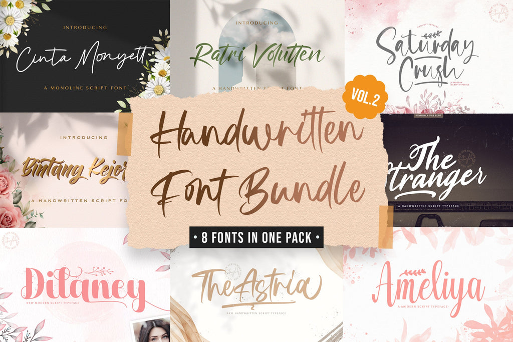 Handwritten Font Bundle Vol 2 - So Fontsy