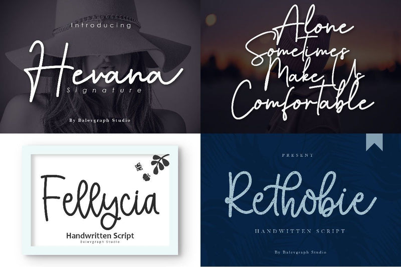 Handwritten Script Font Bundles | So Fontsy