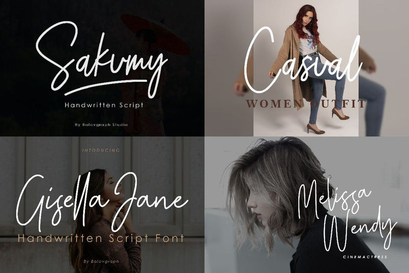Handwritten Script Font Bundles | So Fontsy