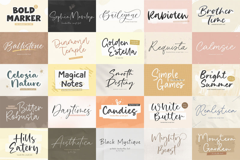 Handwritting 50 Font bundle - Best Seller - So Fontsy