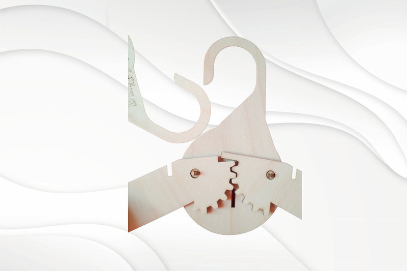 Hanger folding digital cut model. Laser cutting design. - So Fontsy