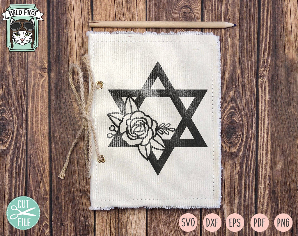 Hanukkah svg file, Chanukah svg file, Floral Hanukkah cut file, Flower ...
