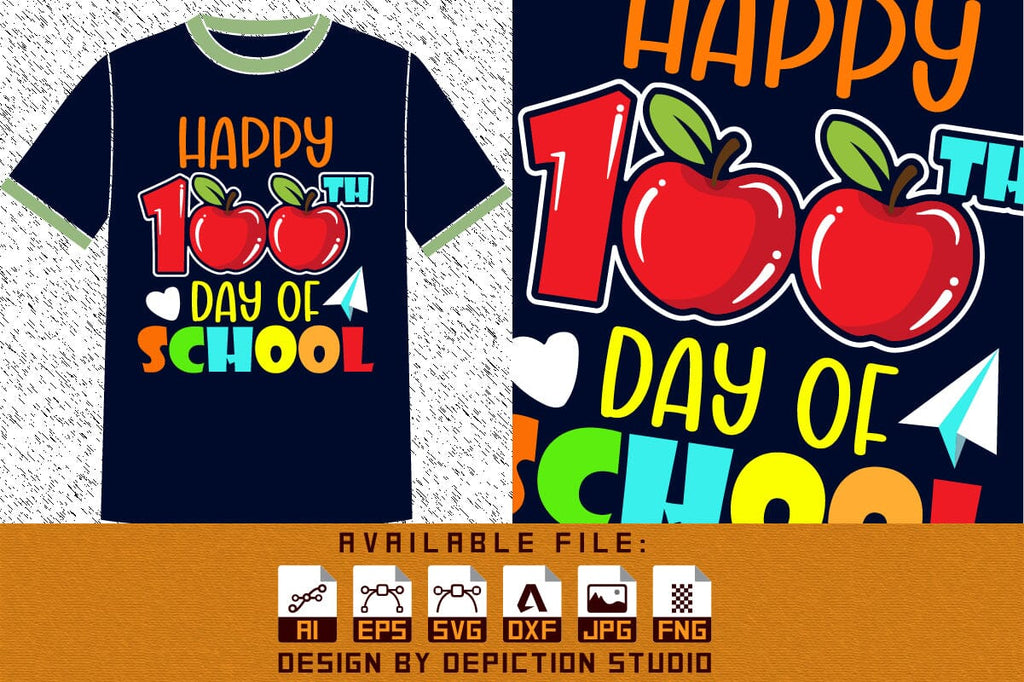 Happy 100th Day of school Shirt, Back to school kids shirt ...