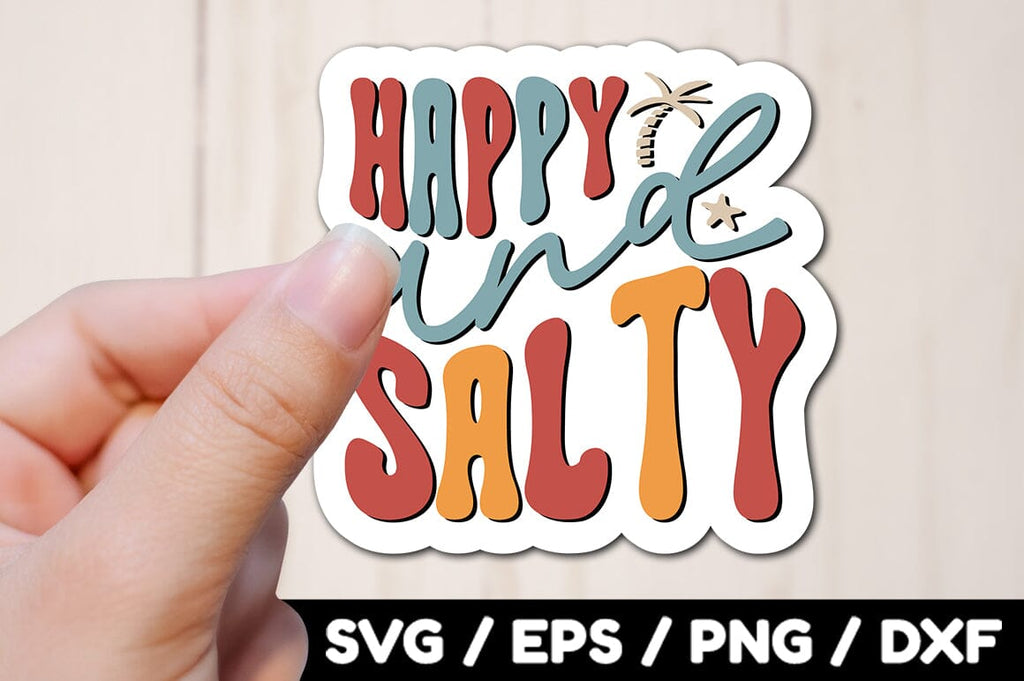 Happy and salty Retro stickers - So Fontsy