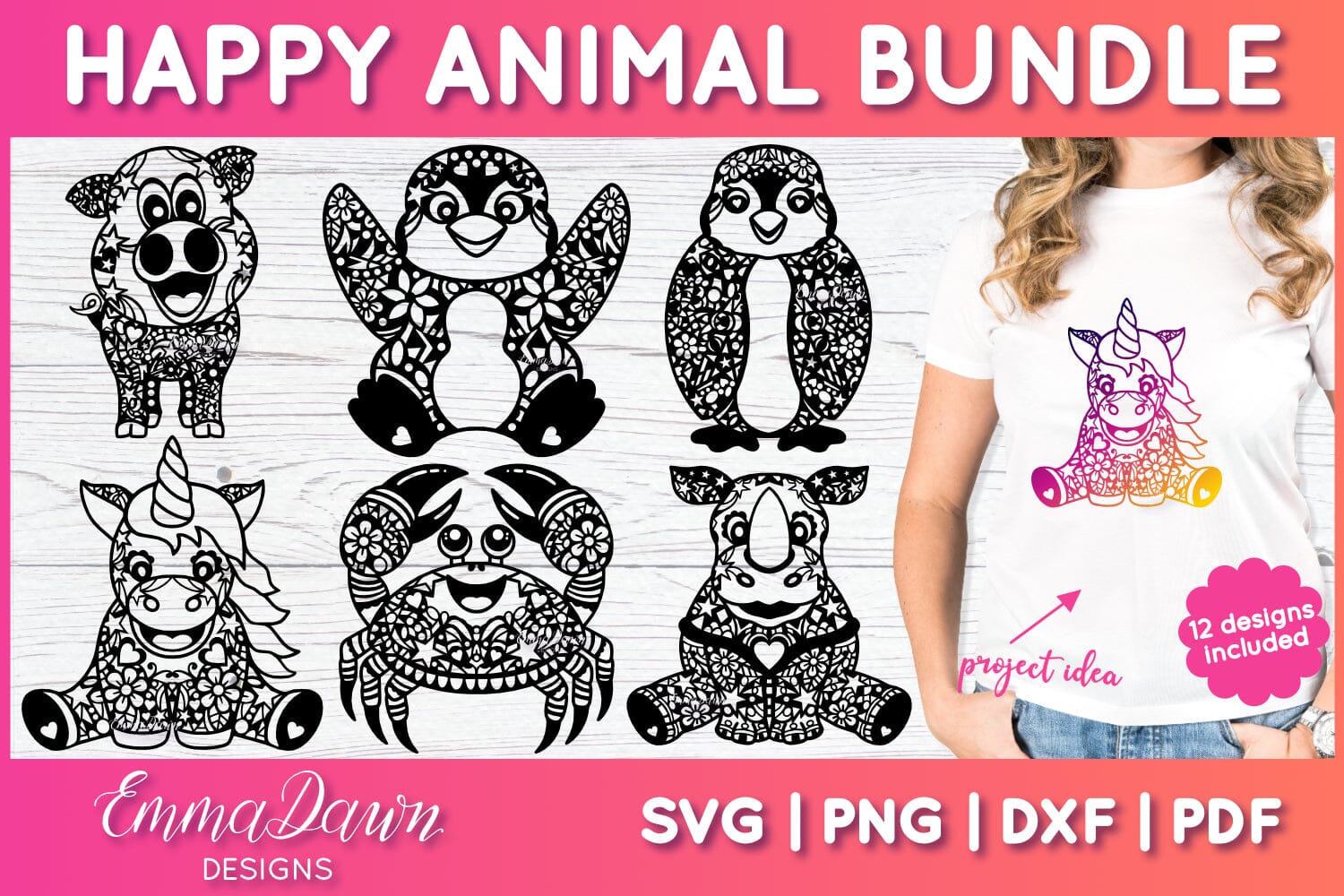Happy Animal SVG Bundle - So Fontsy