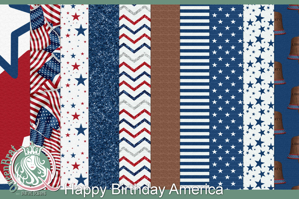 Happy Birthday America Papers - So Fontsy