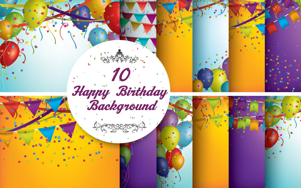 Happy Birthday Celebration Background Collection - So Fontsy