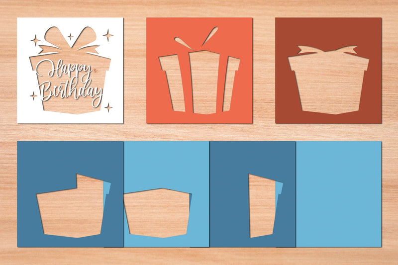 Happy Birthday Gift - 3D Layered Paper Cut SVG - So Fontsy